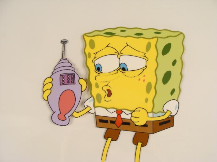 Talking On the Phone Original SpongeBob Cel Animation
