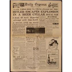 Hitler Escapes: Daily Express WWII UK Newspaper 1939