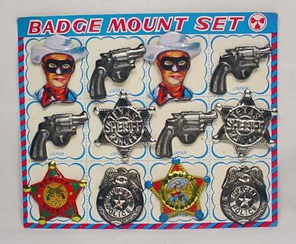 VINTAGE TIN LITHO BADGE MOUNT SET - 12 Tin Litho C