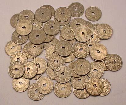 LARGE LOT OF PORTLAND TRACTION CO FARE TOKENS