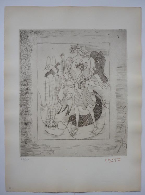 GEORGES BRAQUE H.Signed Etching 1932 Cubism