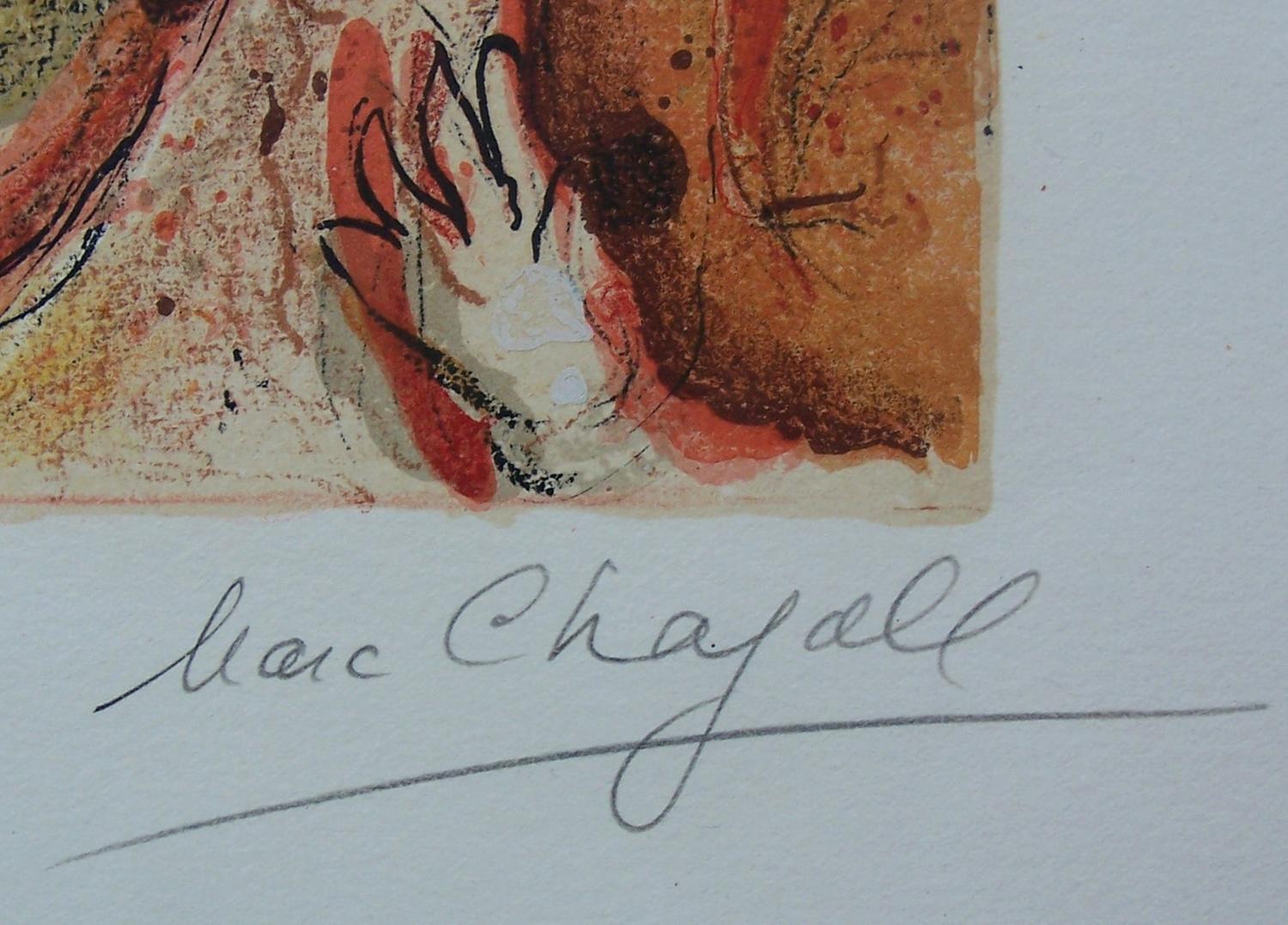 MARC CHAGALL Hand Signed Lithograph, 1956 Bible