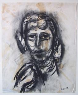 HENRYK GOTLIB Hand Signed Chalk and Oil Painting Polish Art