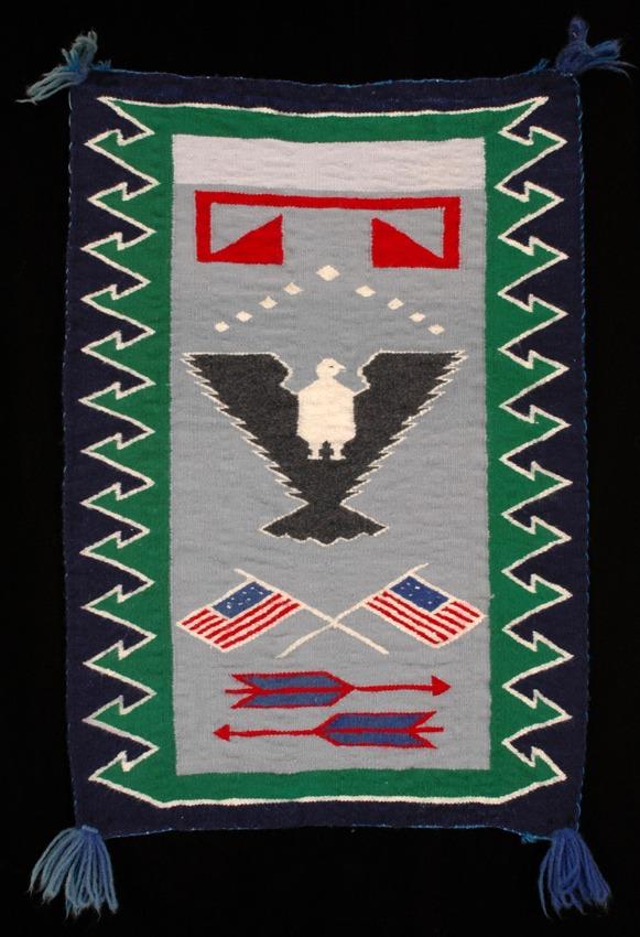 Navajo Rug with American Symbols 20 1/2"x 29" Collected by David Aberle ...