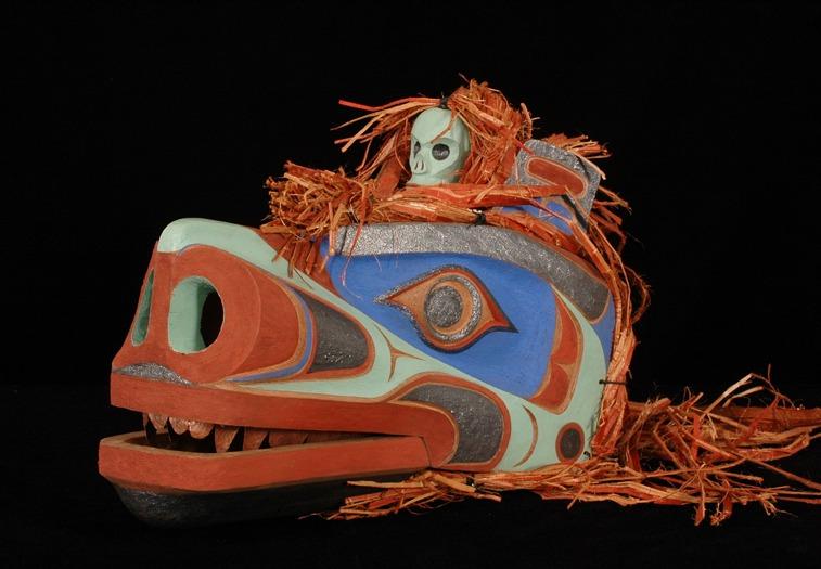 Articulated Hamatsa Bear Mask with Copper Teeth Carved by Wayne Alfred ...