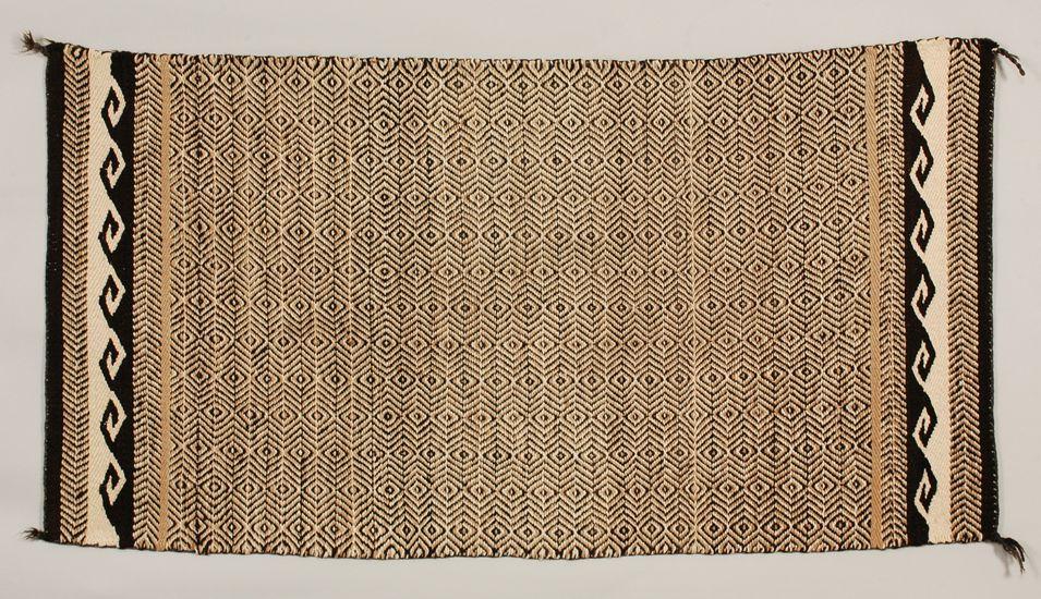 Navajo Double Woven Rug with Lozenge and Chevron Pattern 32"x 62 ...