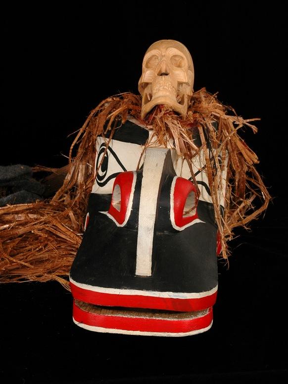 Beau Dick Crooked Beak Mask with Hamatsa Skull Rattle - Has been Danced ...