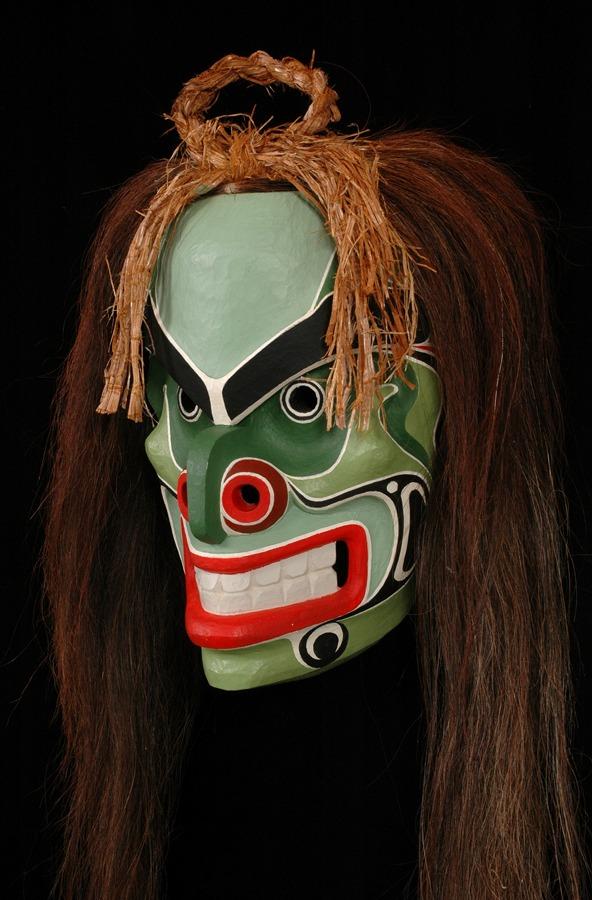 Kwaguilth Bukwus Mask with Horsehair Carved by Beau Dick 15" H. 10" W ...
