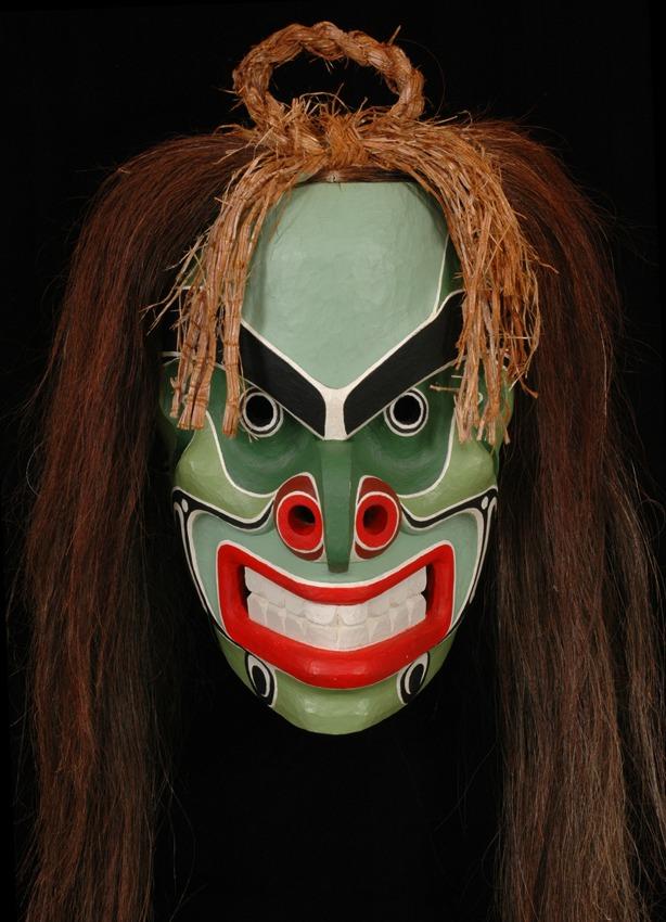 Kwaguilth Bukwus Mask with Horsehair Carved by Beau Dick 15" H. 10" W ...