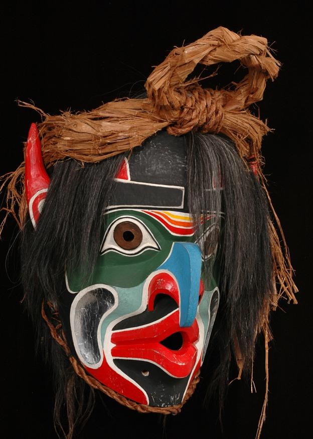 Kwaguilth Bukwus Mask Carved by Beau Dick 19" H. 15" W. Fine Condition