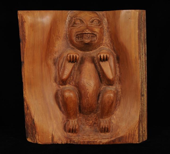 Tlingit Carved Bear Panel 18" L. 18" H. Good Condition