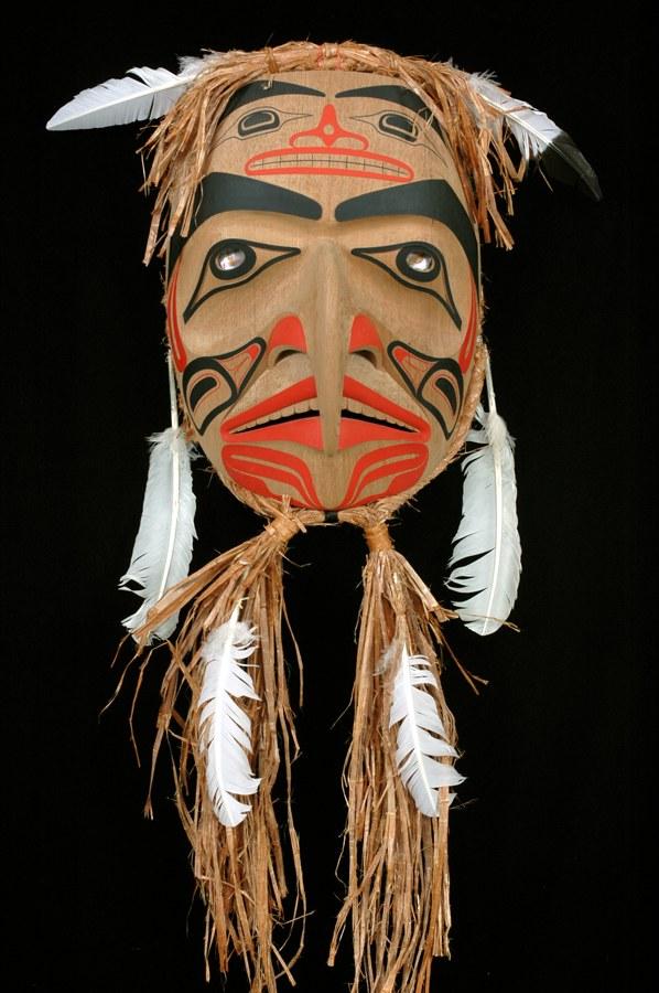 Haida Humanoid Eagle Mask By Jay Brabant 17" H. 12" W. Fine Condition