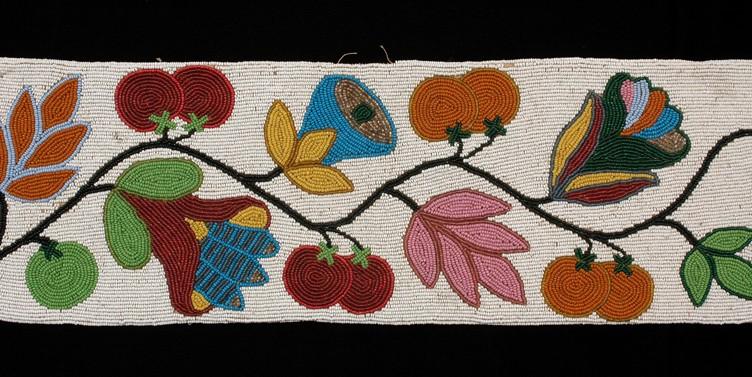 Cree Beaded Belt with Floral Design 37" L. 5 1/2" W. Good Condition ...