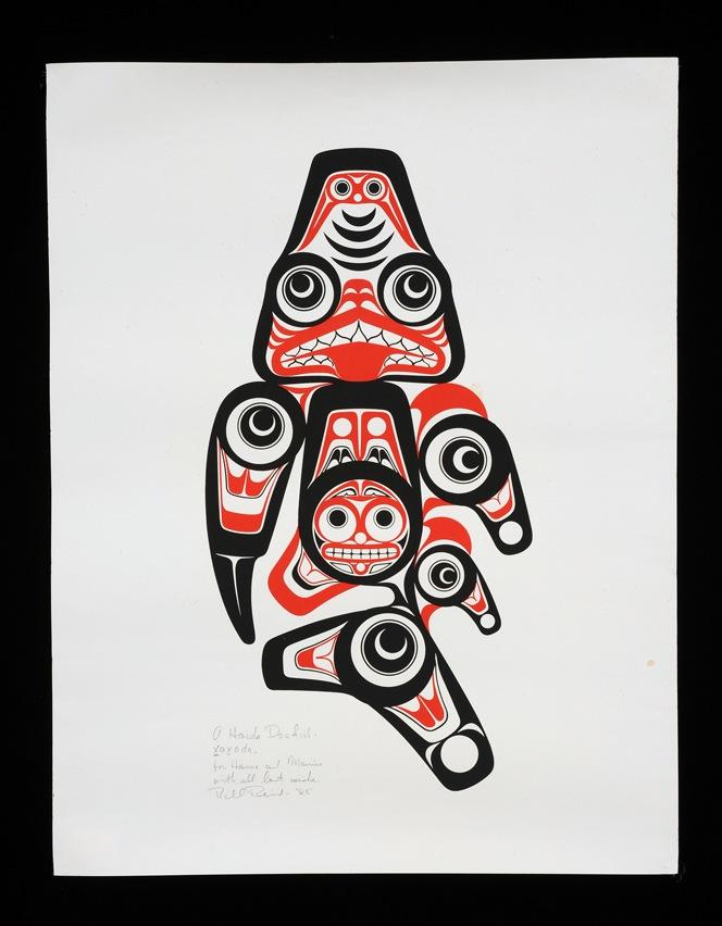Bill Reid Silk Screen "A Haida Dogfish" with Personal Dedication 1985 ...