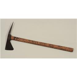 Forged Spike Tomahawk 20" L. 9" W. Small Chip Lower Edge of Blade