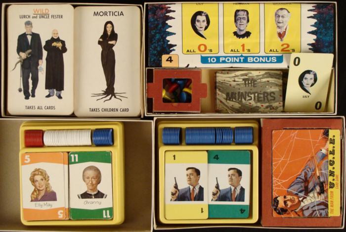 4 Vintage TV Card Games: Addams Family, Munsters