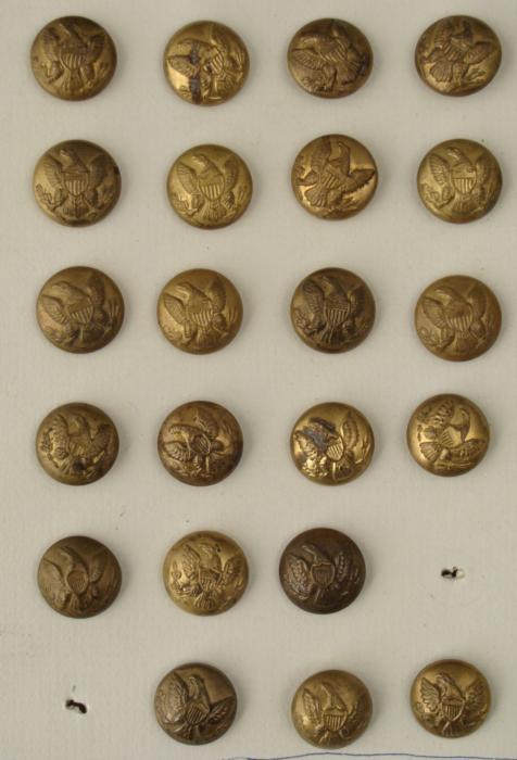 45 Civil War Buttons Vintage Group Artillery, Enlisted