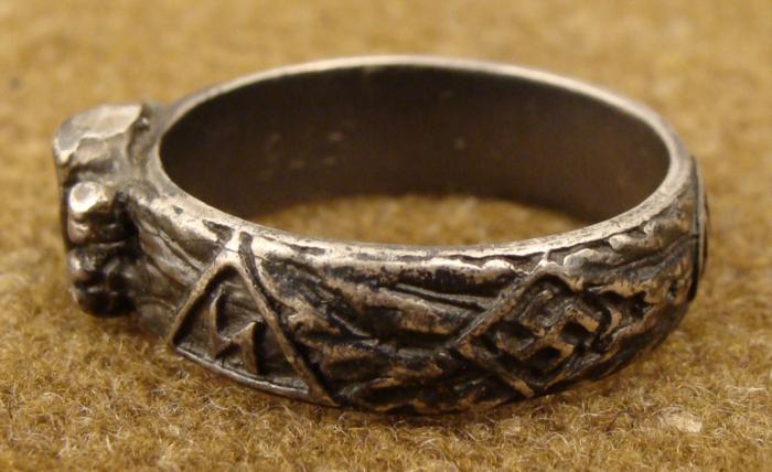 SS TOTENKOPF H. HIMMLER HONOR RING ENGRAVED 925 SILVER