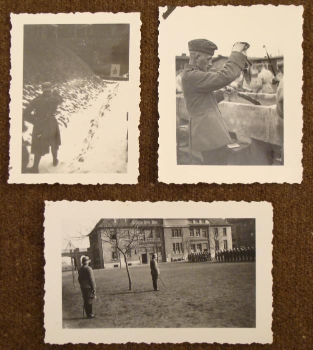 3 NICE ORIGINAL NAZI ARMY PHOTOS-IN UNIFORM-SHOOTING