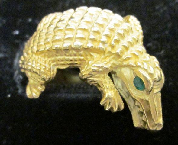 14kt gold Crocodile ring