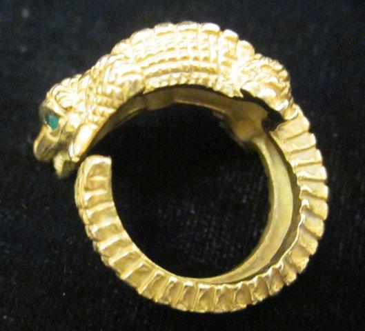 14kt gold Crocodile ring