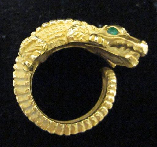 14kt gold Crocodile ring
