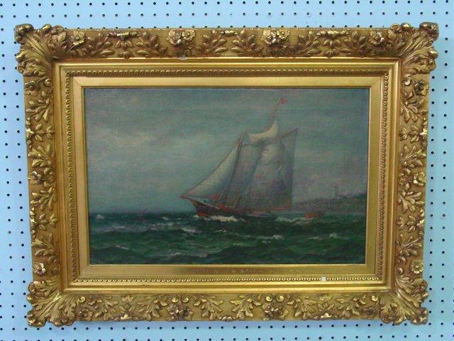 Gilt framed oil painting by James G. Tyler