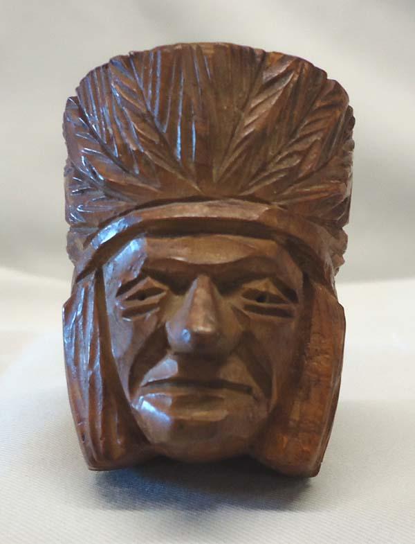 Vintage Italian Hand Carved Indian Head Pipe