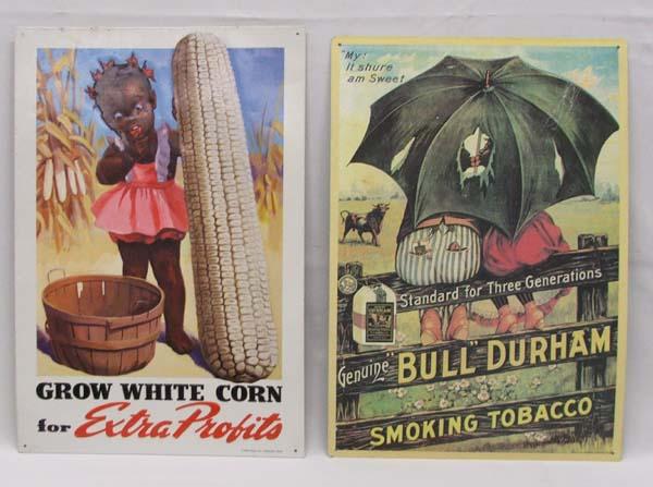 7 Black Memorabilia Tin Advertising Signs