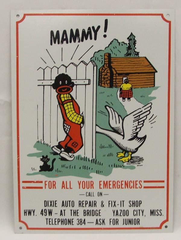 7 Black Memorabilia Tin Advertising Signs