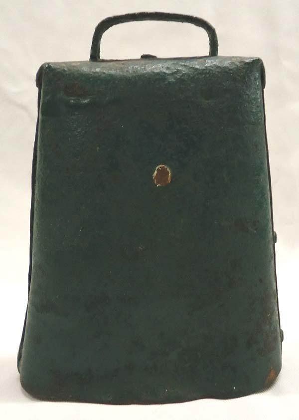 Antique Green Metal Cow Bell