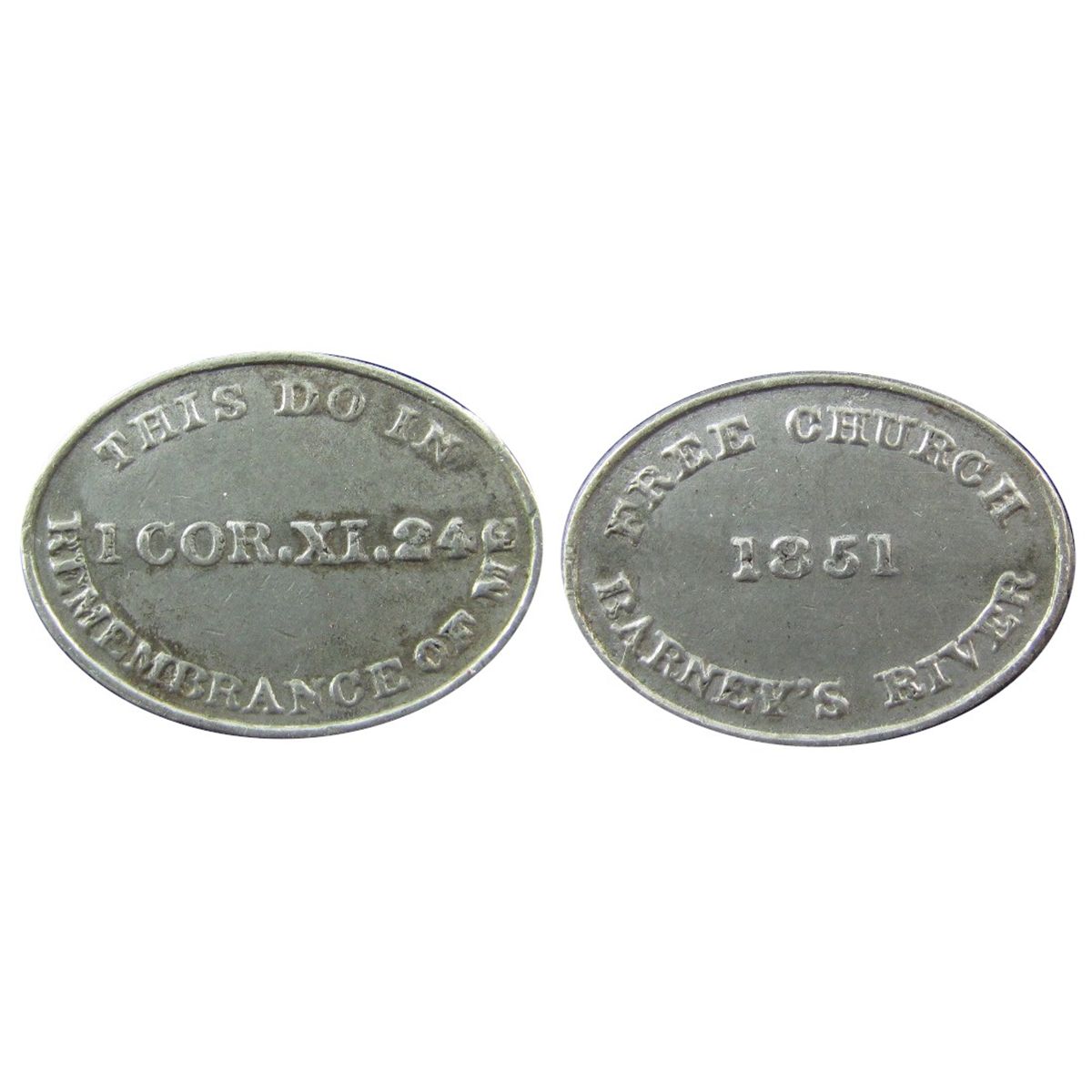 Communion Token, Barney's River Free Church 1851, BO-142. EF.