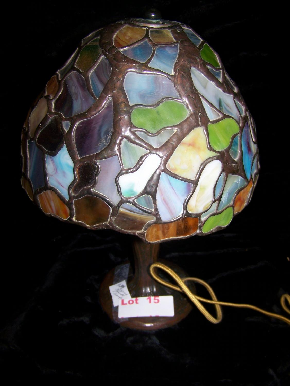 Handel lamp base is signed with married lamp shade
