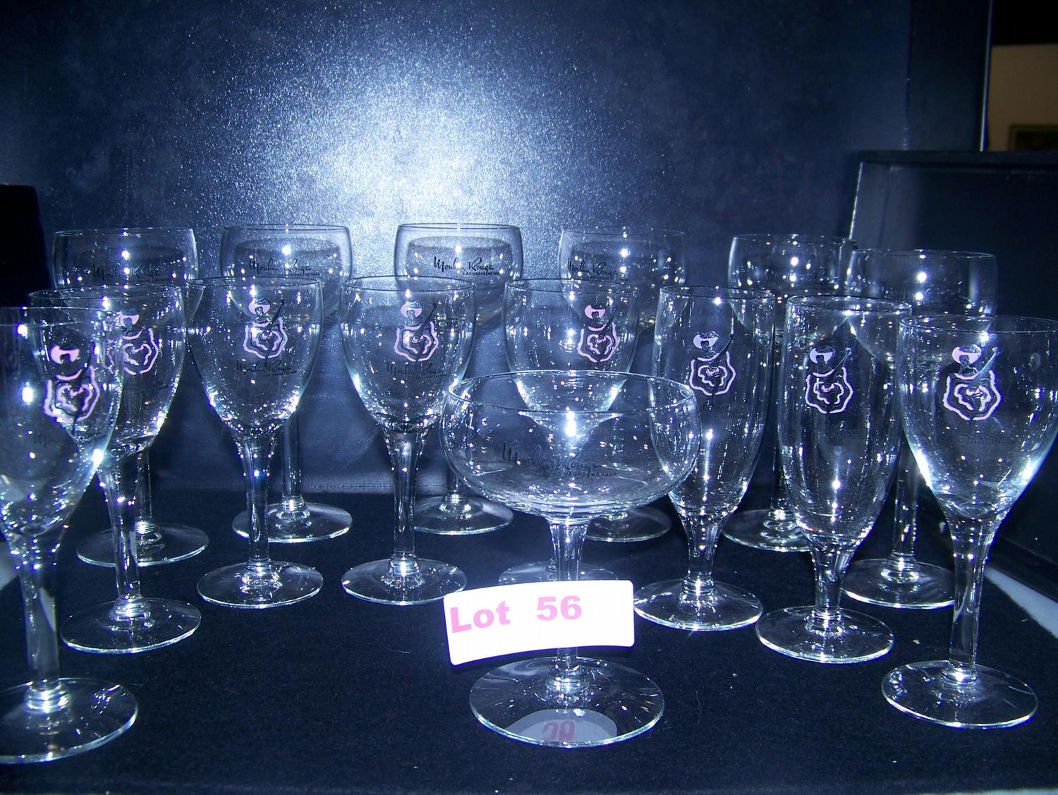 15 Piece Vintage glass lot from Moulin Rouge Las Vegas NV