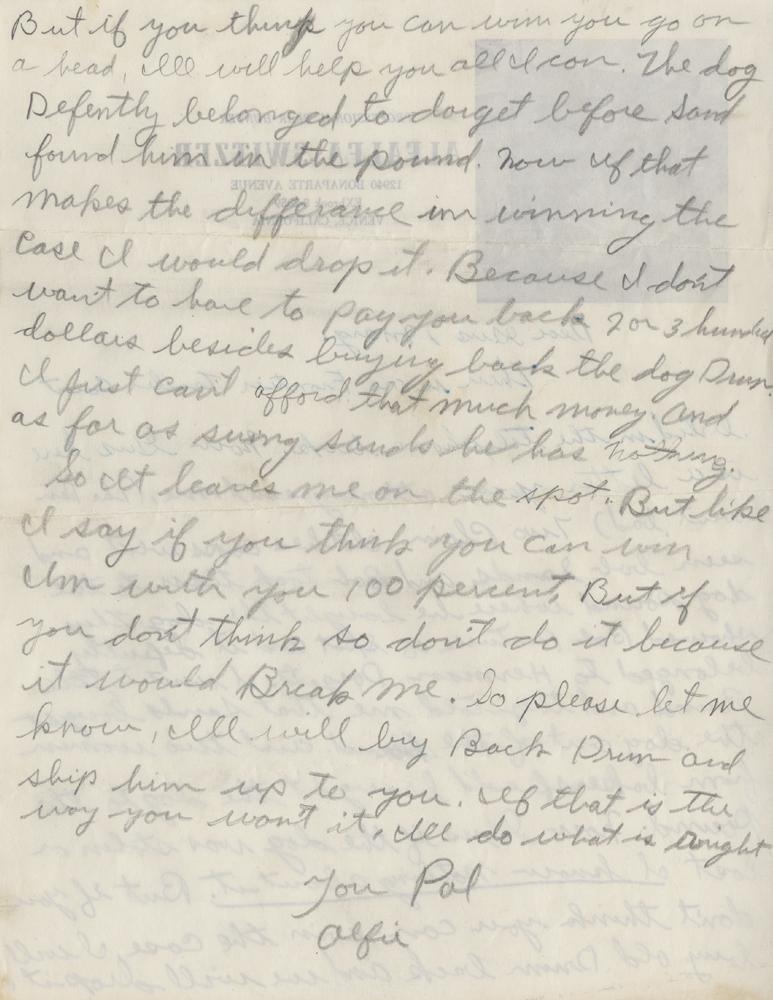 Our Gang child star Carl “Alfalfa” Switzer handwritten letters