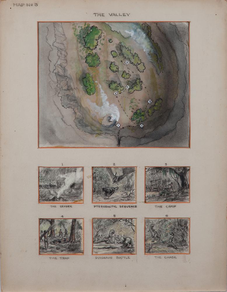 Collection of 13 original Willis O’Brien Valley of Gwangi storyboards ...