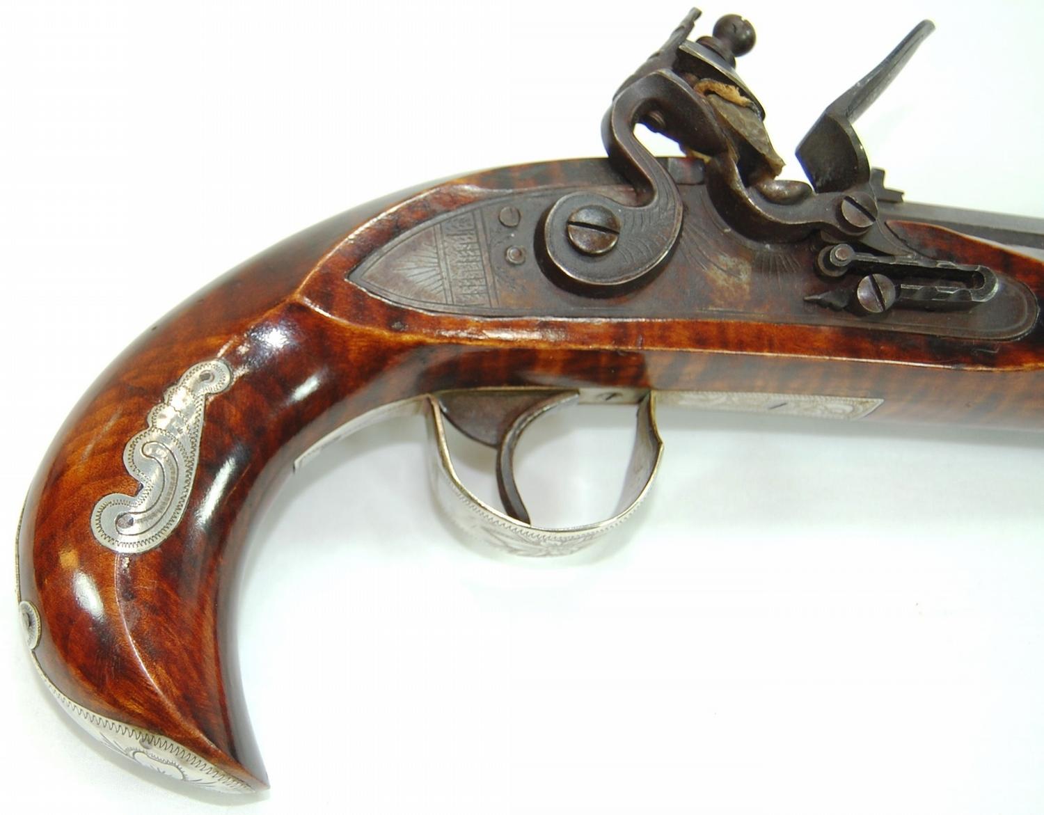 Kentucky Flintlock Pistol, marked "LF" Leroy Fleenor? Modern .38 Cal