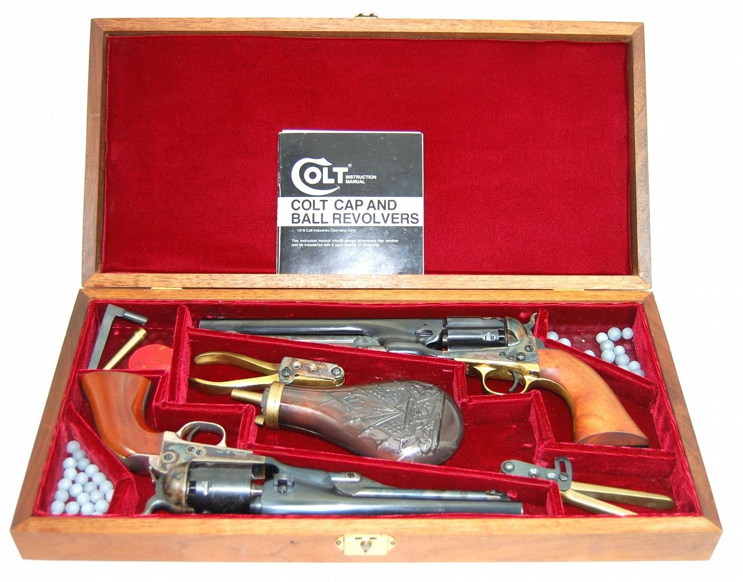 Reproduction Colt Percussion Revolvers, Cased set w/ 1860 Army 44 ...
