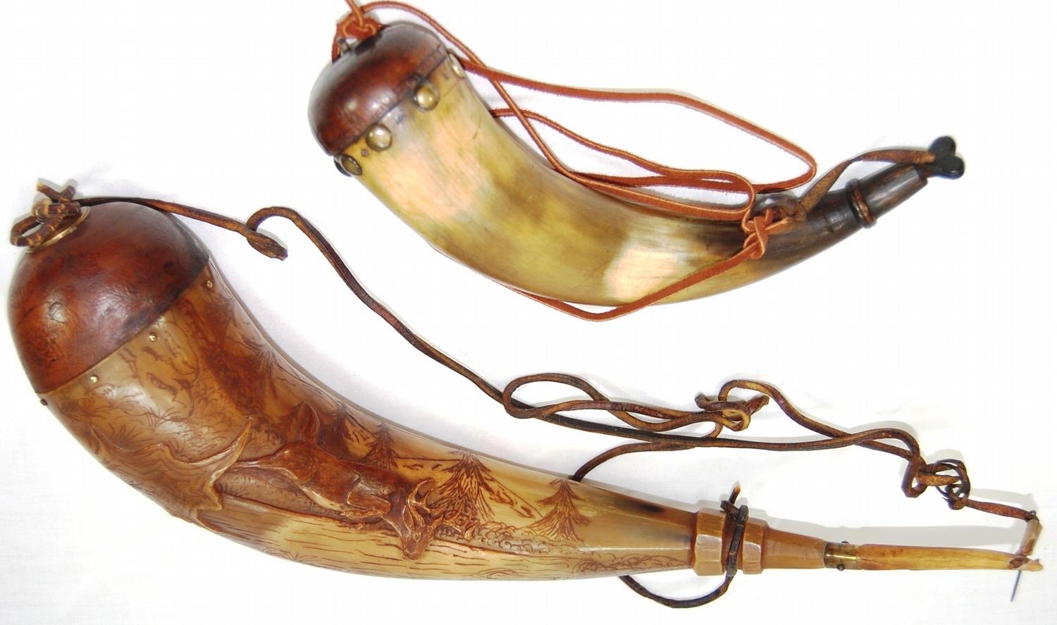 Pair of Vintage Powder Horns
