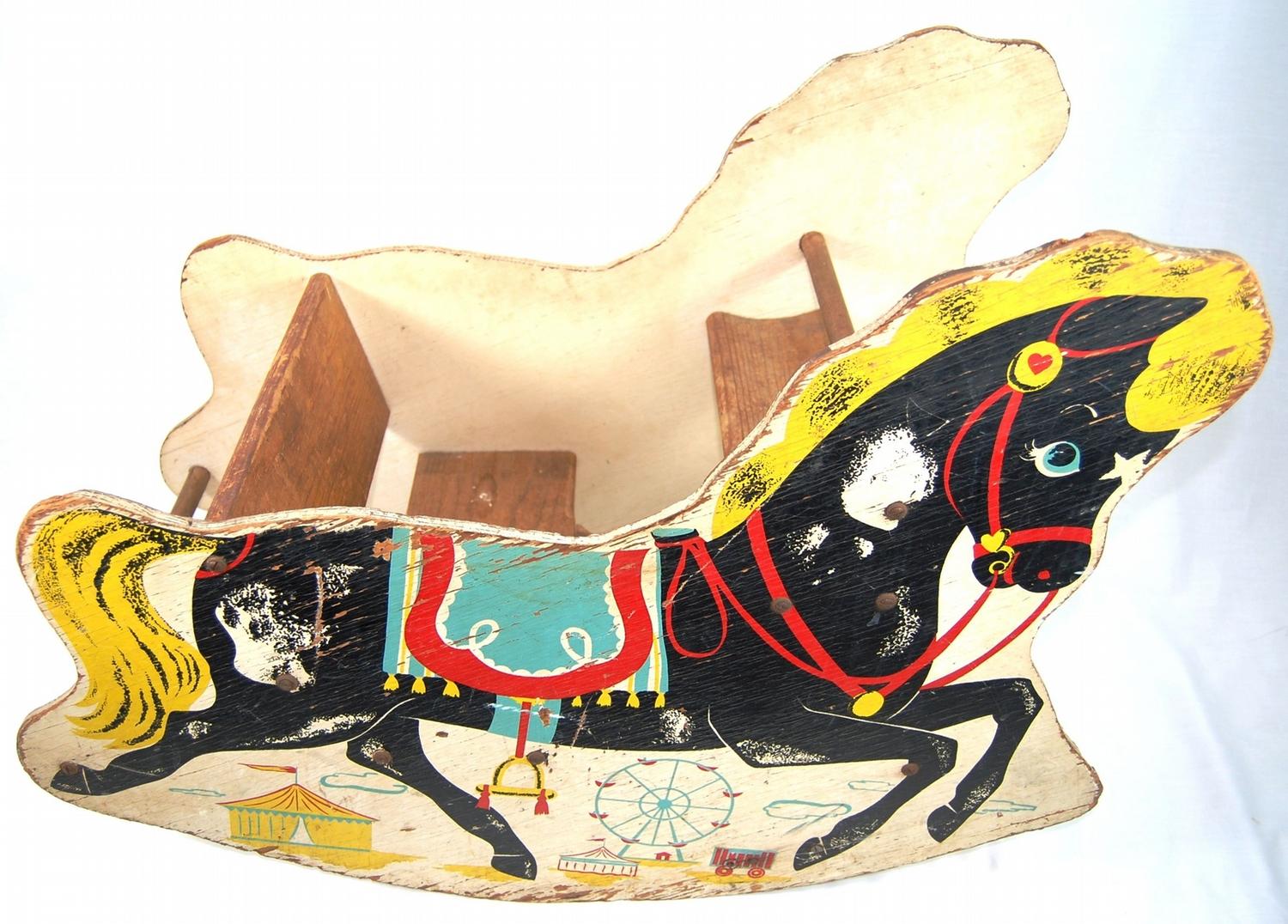 Antique Hand Made Rocking Horse / Pony - Folk Art