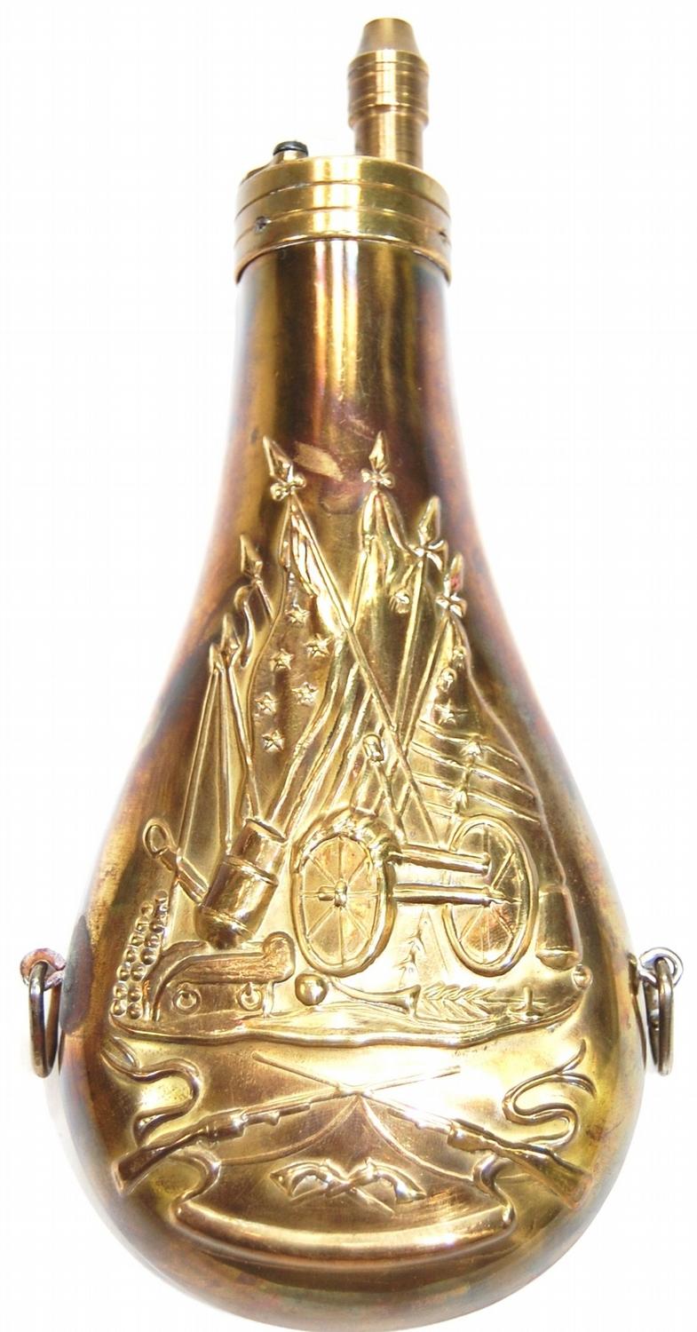 Pair of Brass Powder Flasks