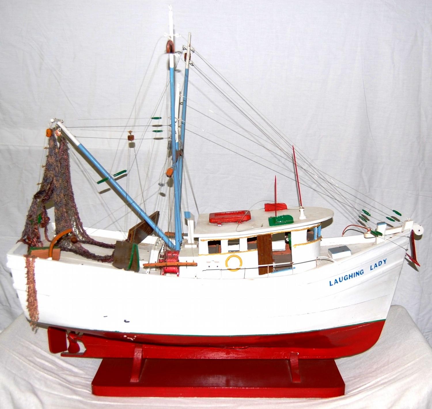 Laughing Lady Folk Art Shrimp Boat From Collection