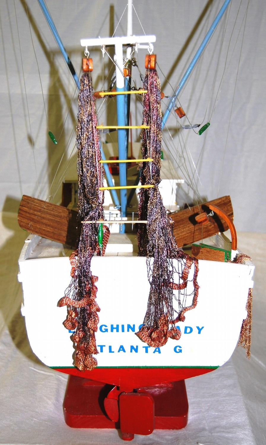 Laughing Lady Folk Art Shrimp Boat From Collection