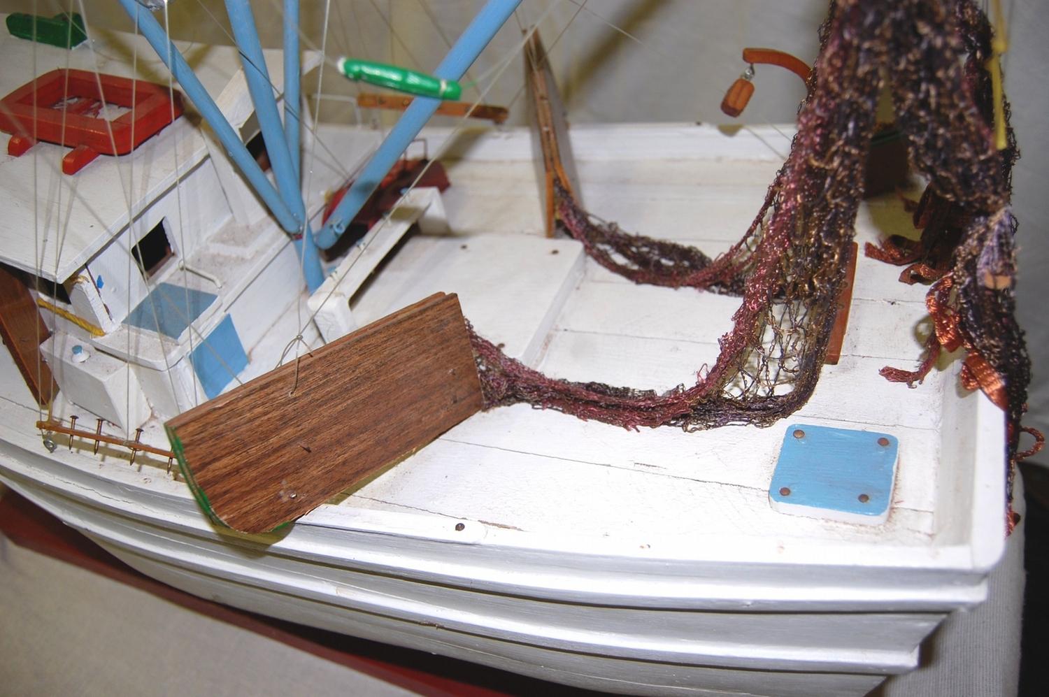 Laughing Lady Folk Art Shrimp Boat From Collection