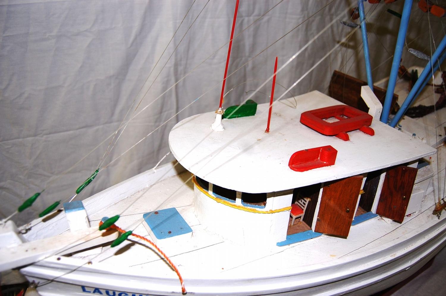 Laughing Lady Folk Art Shrimp Boat From Collection