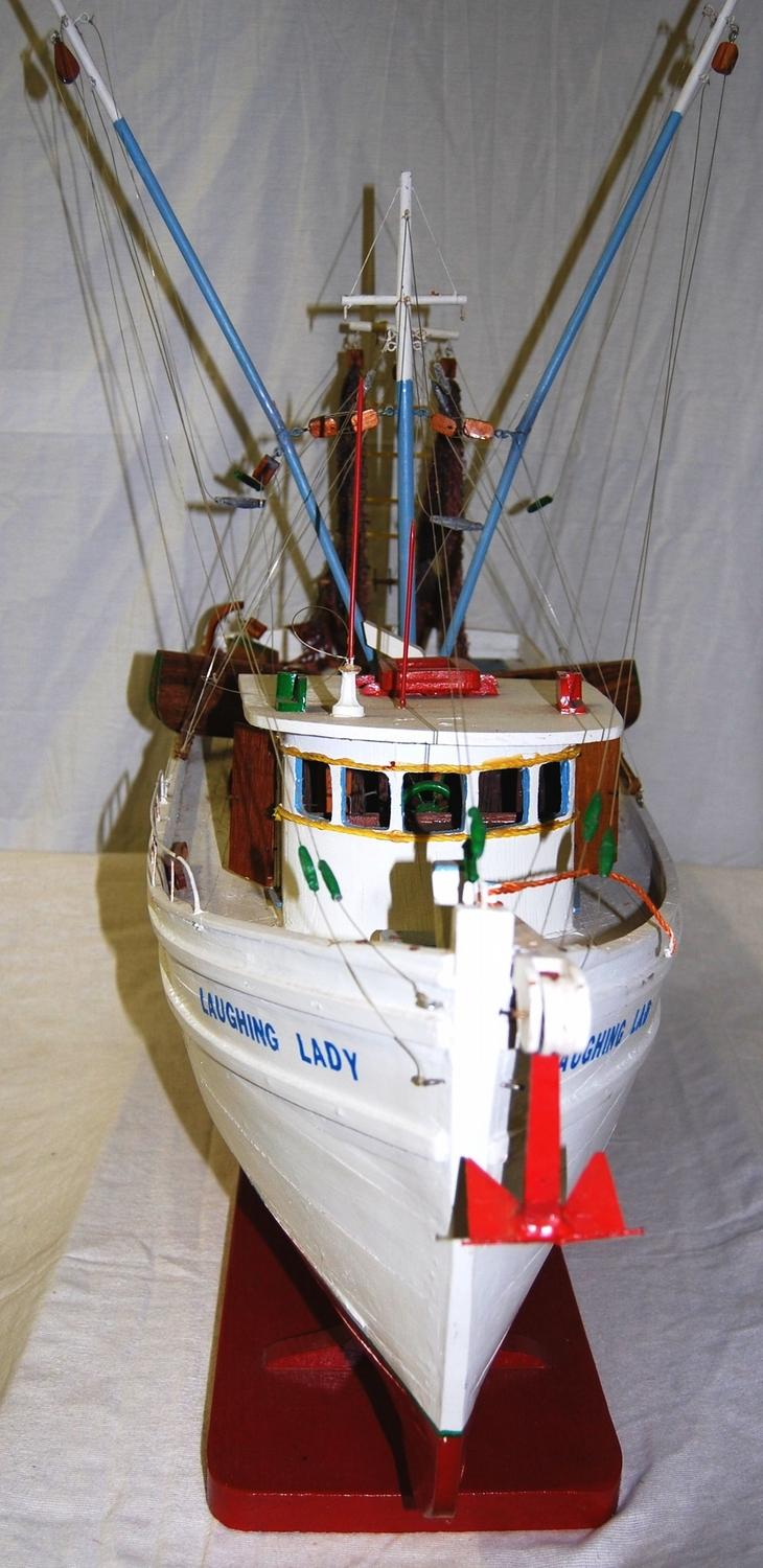 Laughing Lady Folk Art Shrimp Boat From Collection