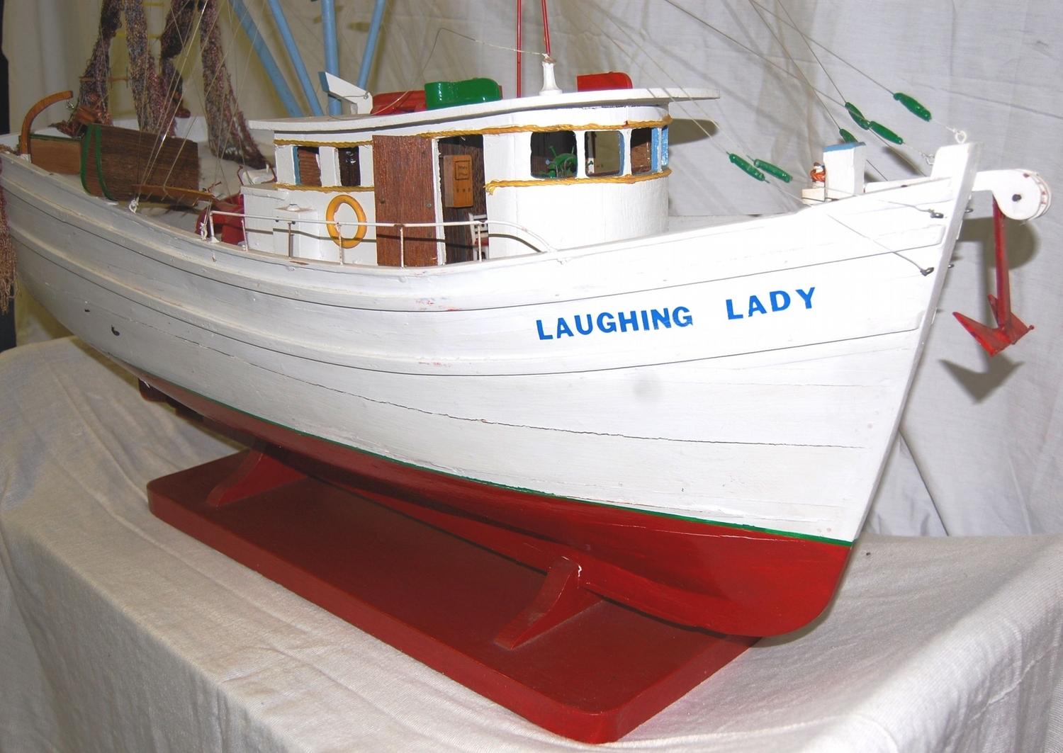 Laughing Lady Folk Art Shrimp Boat From Collection