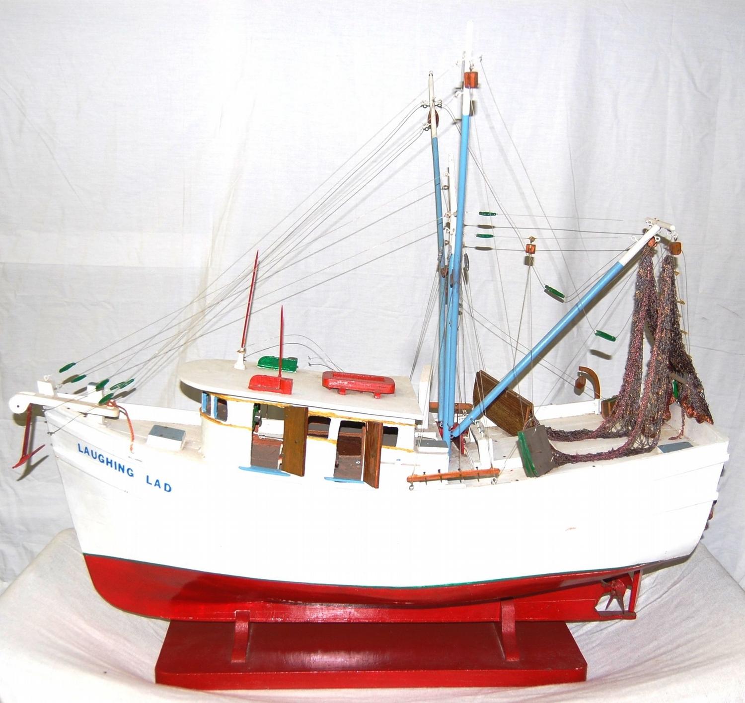 Laughing Lady Folk Art Shrimp Boat From Collection