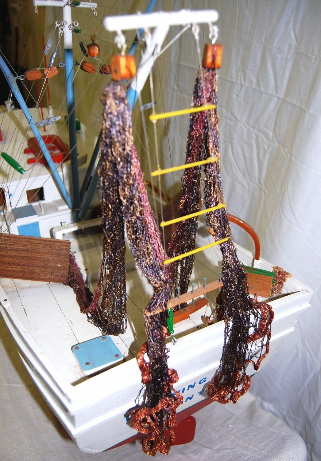 Laughing Lady Folk Art Shrimp Boat From Collection