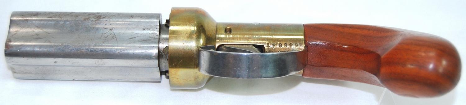 CMC Modern Produced Pepper Box, w top bar hammer Percussion Pistol